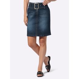 Heine Damen Jeans-Rock, Blau, Gr. 40, Kurze R&ouml;cke, Material: Baumwolle