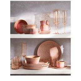 IMPRESSIONEN Geschirrset, Orange, Gr. H/B/T ca. 6x11x8,5+1x13,5x13,5 cm, Haushaltshelfer, Material: Keramik