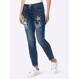 Heine Damen 5-Pocket-Jeans, Blau, Gr. 50, Skinny, Material: Baumwolle
