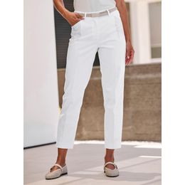 Heine Damen B&uuml;gelfaltenhose, Natur, Gr. 48, 7/8-Hose, Material: Baumwolle