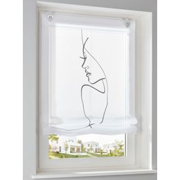 HEINE HOME Raffrollo, Wei&szlig;, Gr. 130x45 cm, Rollos, Material: Polyester