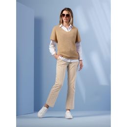 Heine Damen Kurzarmpullover, Braun, Gr. 40, V-Ausschnitt Pullover, Material: Polyacryl