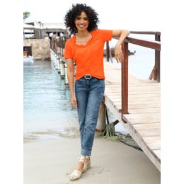 Heine Damen Shirt, Orange, Gr. 34, T-Shirts, Material: Baumwolle