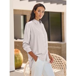 Heine Damen Longbluse, Grau, Gr. 42, Blusen langarm, Material: Viskose