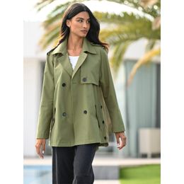 Heine Witt Damen Trenchcoat leicht gl&auml;nzend, oliv, Gr&ouml;&szlig;e 36