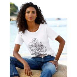 Heine Damen T-Shirt, Natur, Gr. 46, T-Shirts, 100% Baumwolle
