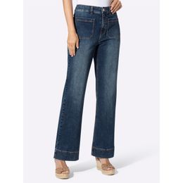Heine Witt Damen Jeans im Bootcut-Style, blue-stone-washed, Gr&ouml;&szlig;e 50