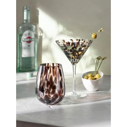 IMPRESSIONEN Gl&auml;ser-Set, Braun, Gr. H/B/T ca. 11,5x9,5x9,5 cm, Haushaltshelfer, Material: Glas