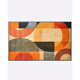 Fu&szlig;matte, Orange, Gr. 40x60 cm - rechteckig, wash+dry by Kleen-Tex, Fu&szlig;matten, Material: Polyamid. R&uuml;ckseite: Gummi