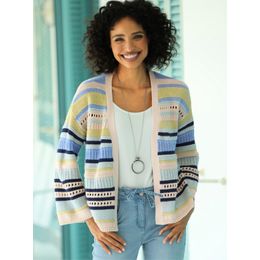 Heine Damen Strickjacke, Blau, Gr. 50, Strickjacken, Material: Baumwolle