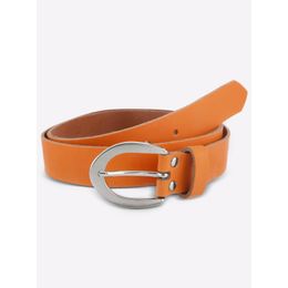Heine Damen G&uuml;rtel, Orange, Gr. 85, G&uuml;rtel, Material: Rindsleder