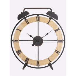 IMPRESSIONEN Wanduhr, Schwarz, Gr. H/B/T ca. 58/50,5/3 cm, Wanddeko, Material: Metall