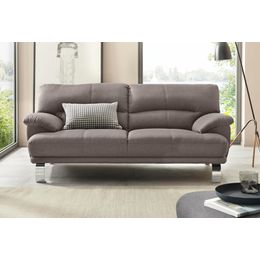 3-Sitzer Trendmanufaktur "Cecilia II, mit italienischem Design, tollen Details", braun (tan), B:200cm H:87cm T:89cm, Struktur fein (100% Polyester);Microfaser Vintage (100% Polyester);Struktur (100% Polyester), Sofas, mit tollem Sitzkomfort und Designfu&szlig;