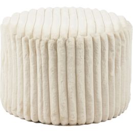 Polsterhocker Salesfever "Komfortabler Polsterhocker", beige, B:55cm H:38cm T:55cm, Kunstfell-Strick (100% Polyester), Hocker, Polsterhocker, Bezugstoff Oeko-Tex zertifiziert und PFC-frei
