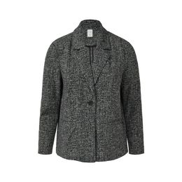 QS Blazer Damen Gr&ouml;&szlig;e 52 schwarzmeliert / wei&szlig;