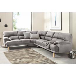 Polsterecke Trendmanufaktur "Cecilia, italienisches Designsprache, modern und komfortabel, L-Form", silber, B:280cm H:87cm T:240cm, Sofas, toller Sitzkomfort und bequeme Armlehnen