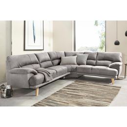 Polsterecke Trendmanufaktur "Cecilia, italienisches Designsprache, modern und komfortabel, L-Form", silber, B:280cm H:87cm T:240cm, Sofas, toller Sitzkomfort und bequeme Armlehnen
