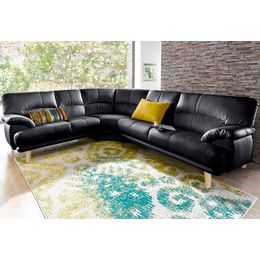 Polsterecke Trendmanufaktur "Cecilia, italienisches Designsprache, modern und komfortabel, L-Form", schwarz, B:280cm H:87cm T:240cm, Sofas, toller Sitzkomfort und bequeme Armlehnen
