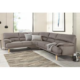 Polsterecke Trendmanufaktur "Cecilia, italienisches Designsprache, modern und komfortabel, L-Form", braun (tan), B:280cm H:87cm T:240cm, Sofas, toller Sitzkomfort und bequeme Armlehnen