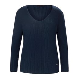 Emilia Lay - V-Pullover, blau, Gr. 46 / L - Baumwolle