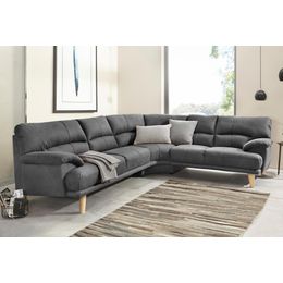 Polsterecke Trendmanufaktur "Cecilia, italienisches Designsprache, modern und komfortabel, L-Form", grau (anthrazit), B:280cm H:87cm T:240cm, Sofas, toller Sitzkomfort und bequeme Armlehnen