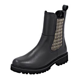 Stiefelette Remonte "Remonte Stiefelette Leder/Textil", Damen, Gr. 38, schwarz (schwarz, gold), Leder, Textil, Schuhe Stiefelette