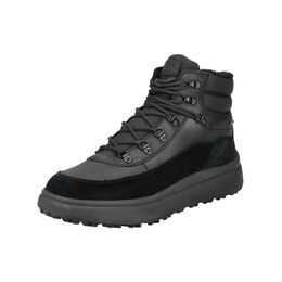 Schnürstiefelette Geox "Geox Stiefelette Veloursleder/Textil", Herren, Gr. 46, schwarz, Textil, Veloursleder, Schuhe