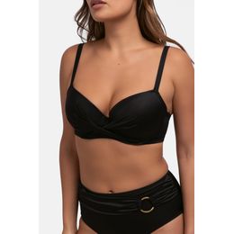 Triangel-Bikini-Top Dorina "AZORES", Damen, Gr. 85, Cup E, schwarz, Microfaser, Obermaterial: 71% Polyester, 16% Elasthan, 13% Polyamid, unifarben, Bikini-Oberteile, Vorgeformte Cups
