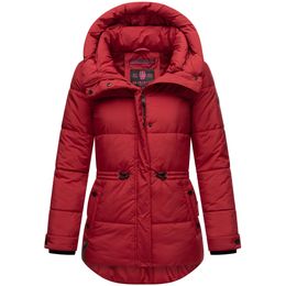 Winterjacke Marikoo "Akumaa", Damen, Gr. S (36), rot (dunkelrot), 100% Polyester, Jacken Winterjacke, mit tailliertem Schnitt