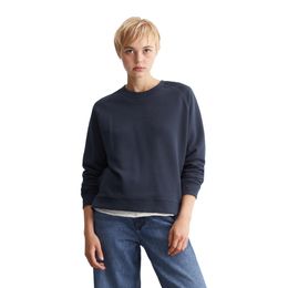 Marc O'Polo Sweatshirt MARC O'POLO DENIM, Damen, Gr. M, blau (navy blau), Sweatware, Obermaterial: 100% Baumwolle, Rundhals, Sweatshirts Sweatshirt, Im modernen O-Shape, locker geschnitten und Raglan&auml;rmeln