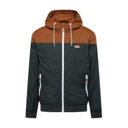 Iriedaily Jacke 'Insulaner' Herren Gr&ouml;&szlig;e XS karamell / dunkelgr&uuml;n / wei&szlig;