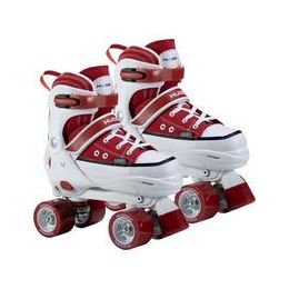 Hudora Roller Skates Gr. 28-31, Rollschuhe rot/wei&szlig;, Sneaker-Look