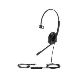 Yealink UH34 , Headset schwarz, Microsoft Teams, 3,5 mm Klinke, USB-C, Mono, Leder-Ohrpolstern