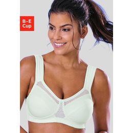 H.I.S. Sport-BH H.I.S, Damen, Gr. 80, Cup E, blau (hellblau), Microtouch, Obermaterial: 90% Polyester (COOLMAX), 10% Elasthan, BHs Sport-BH, ohne Bügel aus schnell trocknendem COOLMAX-Material