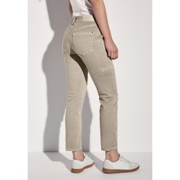 Loose-fit-Jeans Street One, Damen, Gr. 28, L&auml;nge 28, beige (beige washed), Jeans, 81% Baumwolle, 17% Polyester, 2% Elasthan, unifarben, kn&ouml;chelfrei, Jeans, im Loose Fit