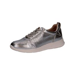 Sneaker Caprice "Caprice Sneaker Leder", Damen, Gr. 37, silber, Leder, Schuhe Sneaker