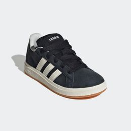 Sneaker adidas Sportswear "GRAND COURT 00S KIDS", Gr. 38, weiß (core schwarz, sanftes weiß, gum10), Leder, Synthetik, Schuhe, Design auf den Spuren des adidas Superstar