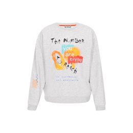 Mo Athlsr Sweatshirt 'Back To School' Herren Gr&ouml;&szlig;e M himmelblau / graumeliert / orange / schwarz