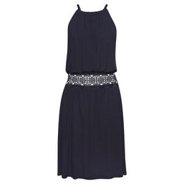 Vivance Sommerkleid blau Gr. 34 für Damen. Rundhals und Spitze. Figurumspielend. Nachhaltig.