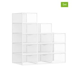 Songmics 12er-Set: Schuhboxen in Weiß - (B)23 x (H)14,5 x (T)33,2 cm - 33% | Garderoben