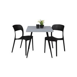 58 aufm Kessel BARTISCH Ekaterina 70x70x75 schwarz matt/aqua matt lack | Gr.: onesize