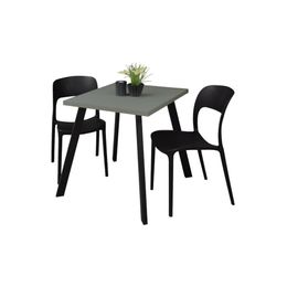 58 aufm Kessel BARTISCH Eirene 70x70x75 schwarz matt/Pinie green matt lack | Gr.: onesize