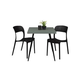 58 aufm Kessel BARTISCH Ekaterina 70x70x75 schwarz matt/Pinie green matt lack | Gr.: onesize