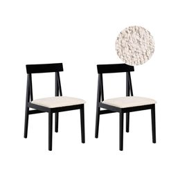 Beliani 2er-Set Esszimmerstuhl ISLE in Beige/Schwarz | Gr.: onesize
