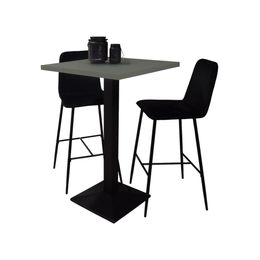 58 aufm Kessel TRESENTISCH Elene 70x70x106 schwarz matt/Pinie green matt lack | Gr.: onesize