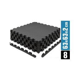 Eyepower Puzzlematte Schwarz 63x63x2 8 Matten als Set schwarz | Gr.: onesize