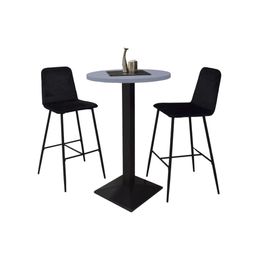 58 aufm Kessel TRESENTISCH rund Eleanore 70 cm schwarz matt/aqua matt lack | Gr.: onesize
