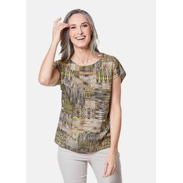 GOLDNER Bluse Ultraleichte Druckbluse aus reiner Baumwolle in natur / gemustert | Gr.: 46