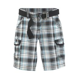 Kidsworld Shorts in anthrazit-t&uuml;rkis-kariert | Gr.: 182