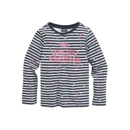 Kidsworld Langarmshirt in marine-wei&szlig;-gestreift | Gr.: 140/146
